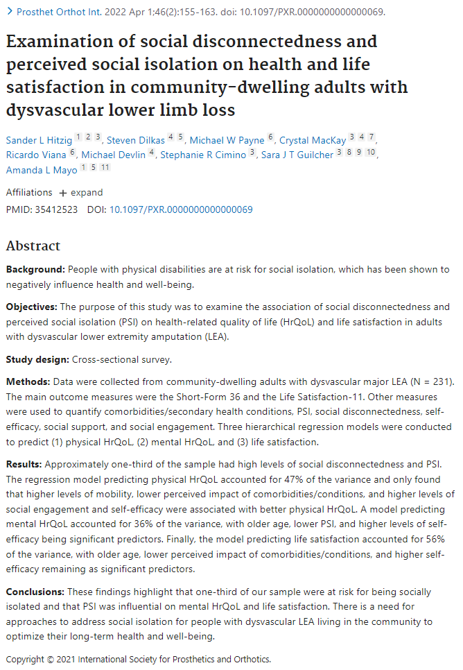 Examination of social disconnectedness and perceived social isolation ...